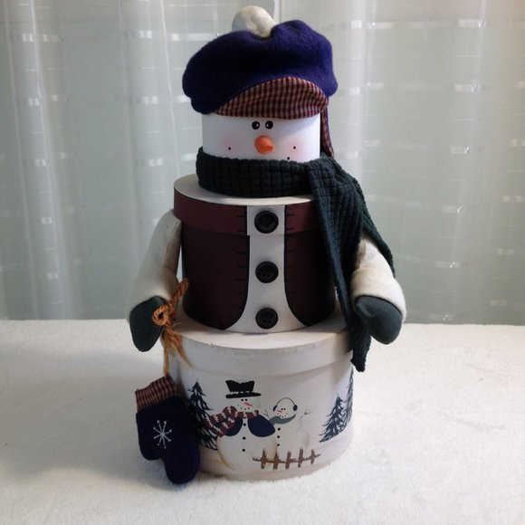 Holiday | Stacking Snowman 3 Round Stackingstorage Boxes 12 X 8 | Poshmark